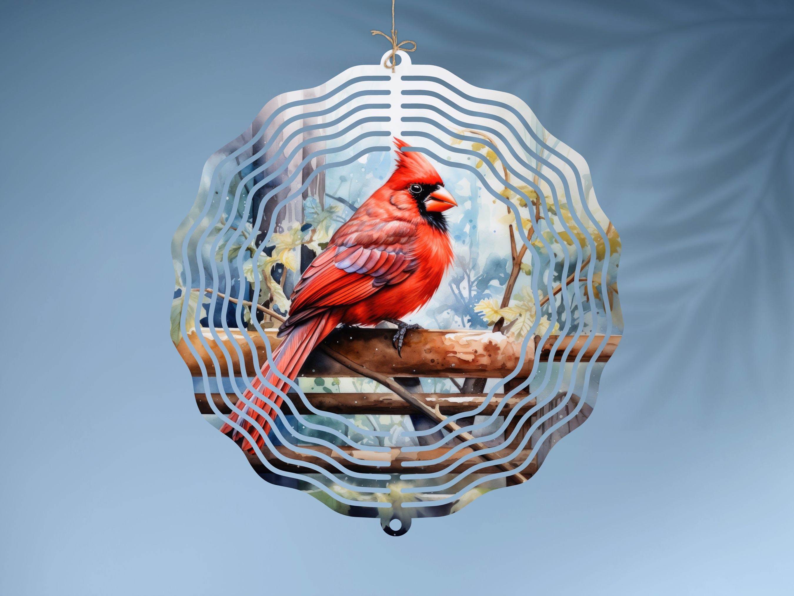 Cardinal Wind Spinner PNG Wind Spinner Watercolor Sublimation Design ...