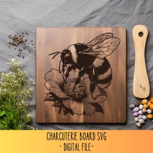 Bumble Bee Charcuterie Board SVG, Cute Bee Cutting Board Digital File ...