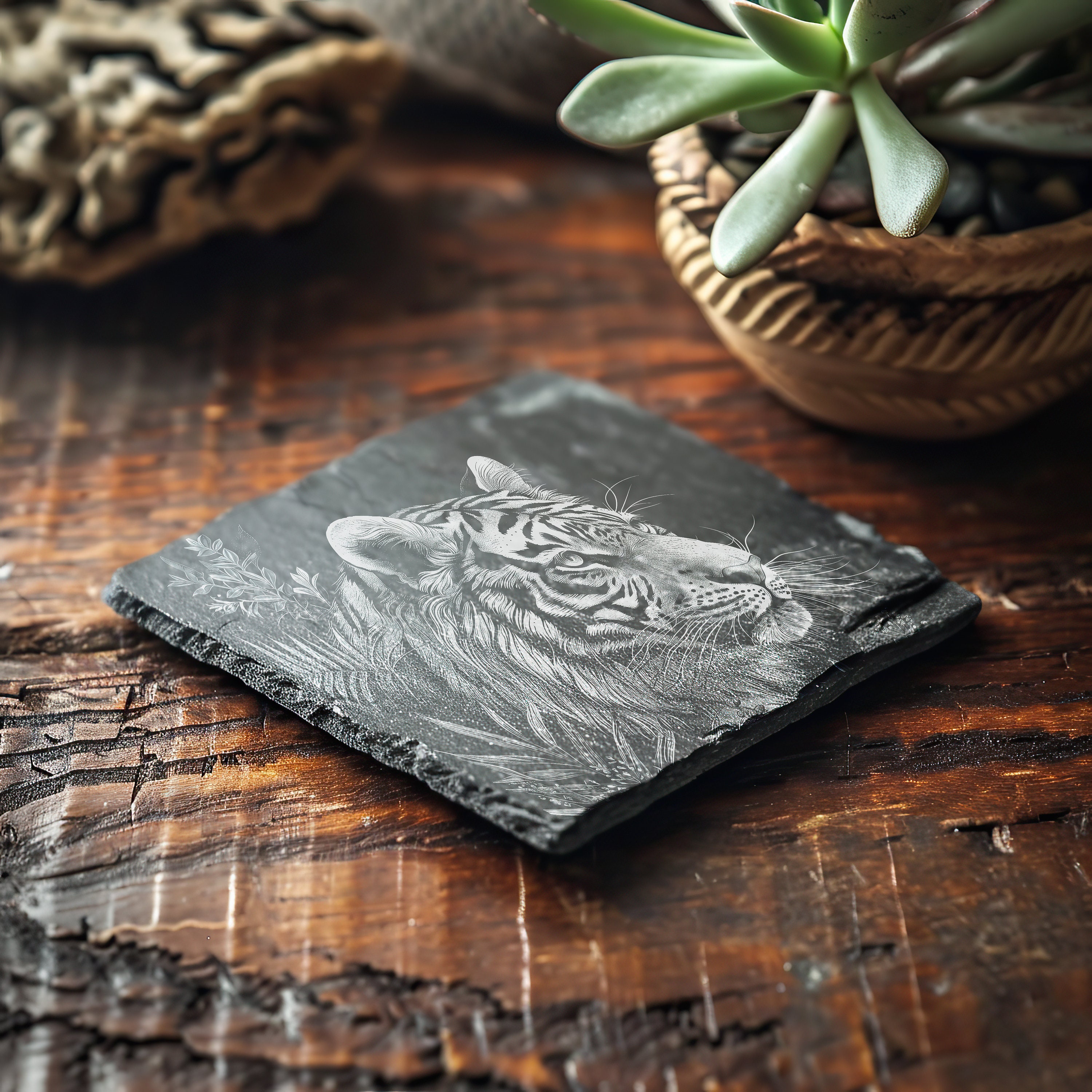 Tiger Laser Engraving File, Slate Laser Cut PNG, Laser Cut Charcuterie ...