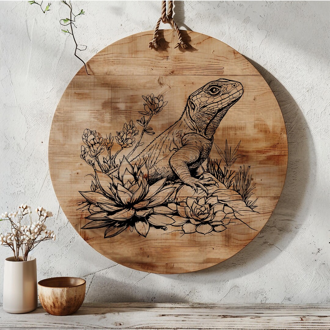 Lizard Charcuterie Board SVG, Succulent Cutting Board Digital Files ...
