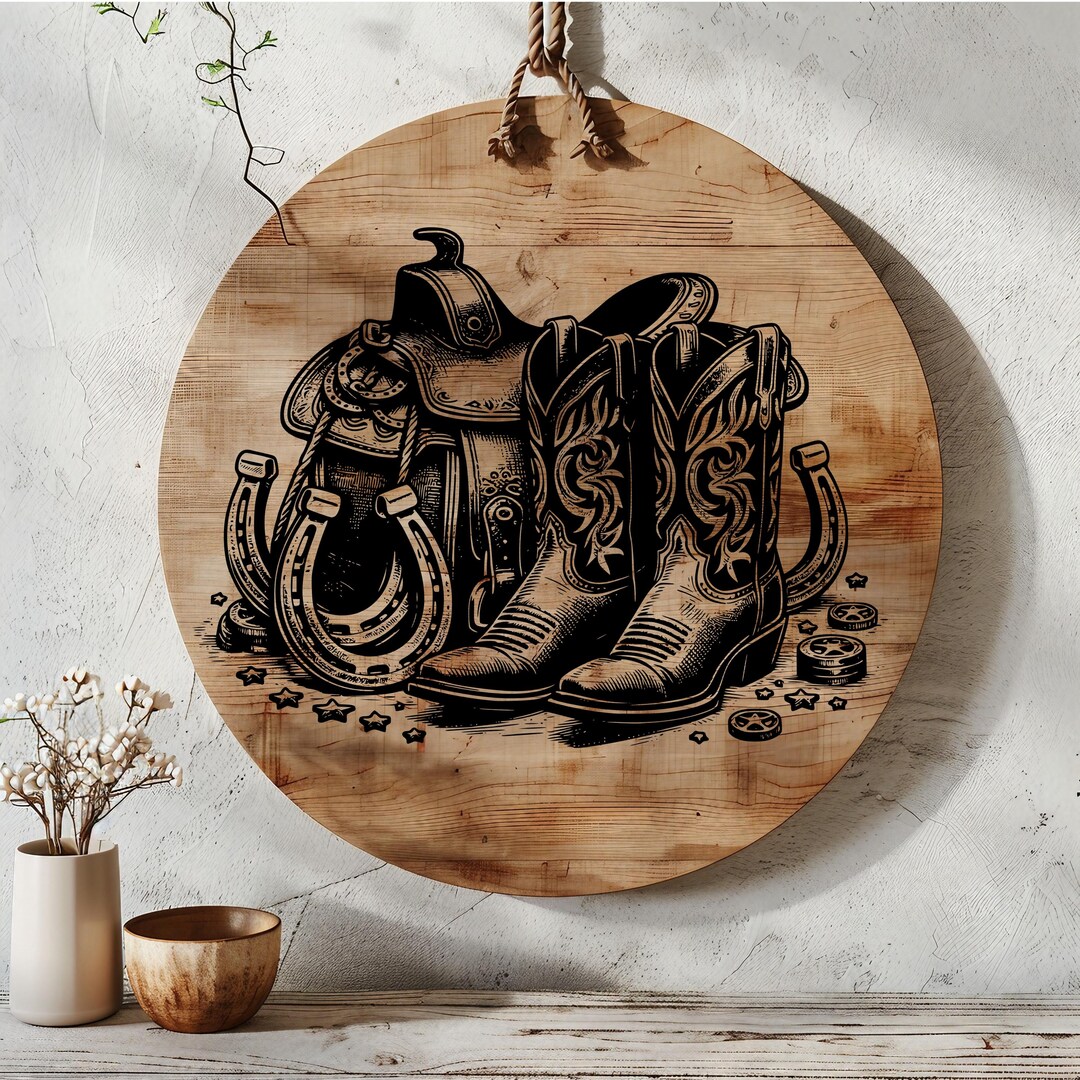 Western Laser Engraving File, Cowgirl Boots SVG, Cowboy Boots ...