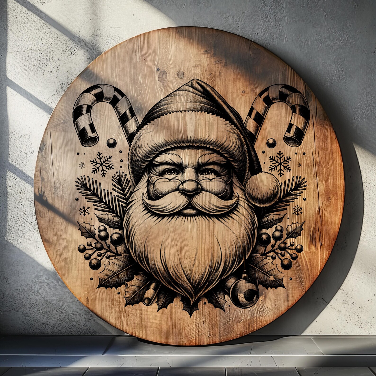 Christmas Santa Laser Engraving File, Laser Burn PNG, Laser Cut ...