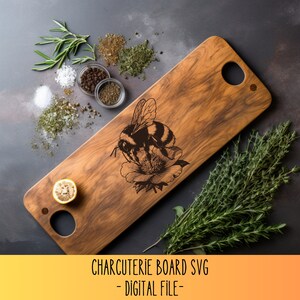 Bumble Bee Charcuterie Board SVG, Cute Bee Cutting Board Digital File ...