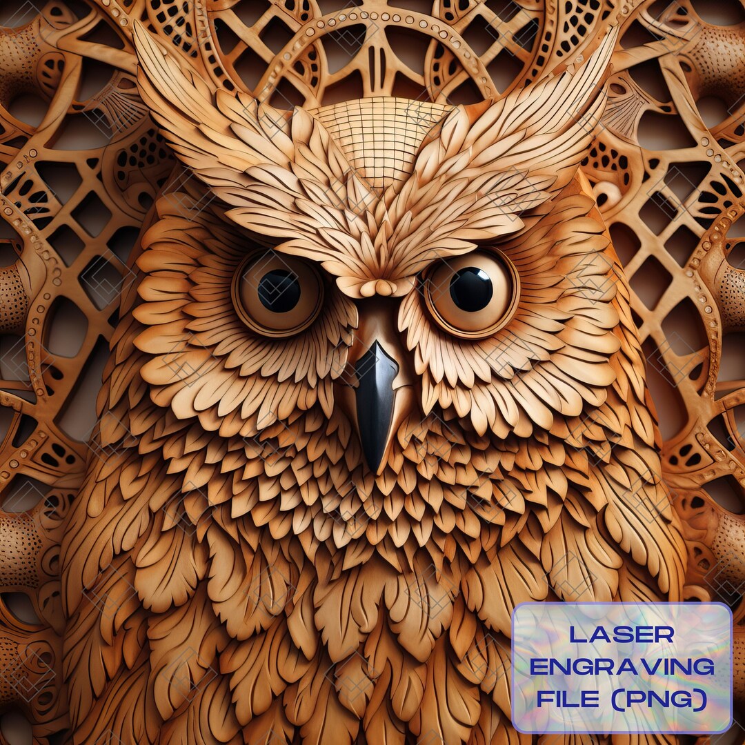 Owl PNG, Laser Burn File, Wood Laser Cut File, Laser Cut File Owl PNG ...