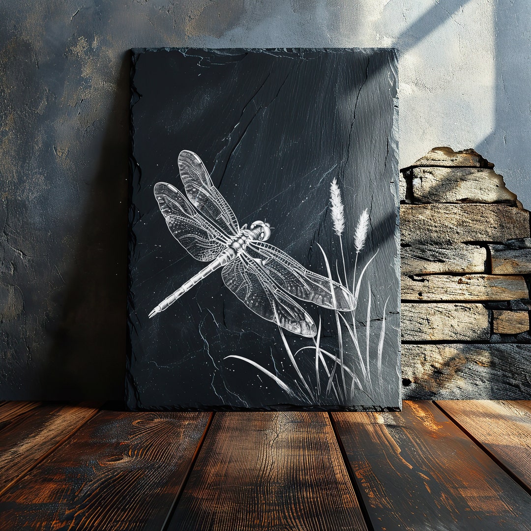 Dragonfly Laser Engraving File, Spring Slate Laser PNG, Laser Cut ...