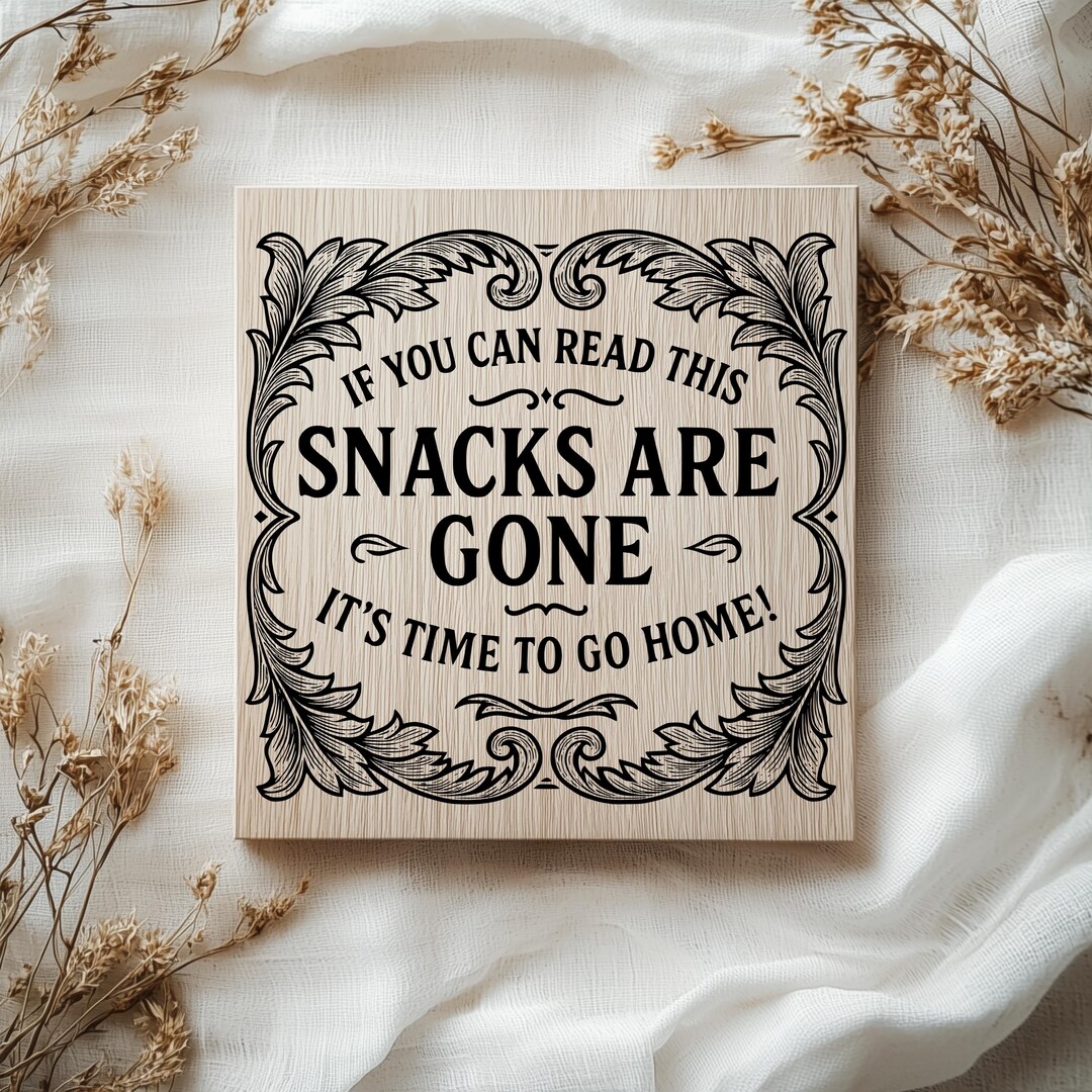 Snacks Are Gone SVG Laser Engraving File, Charcuterie Board Digital ...