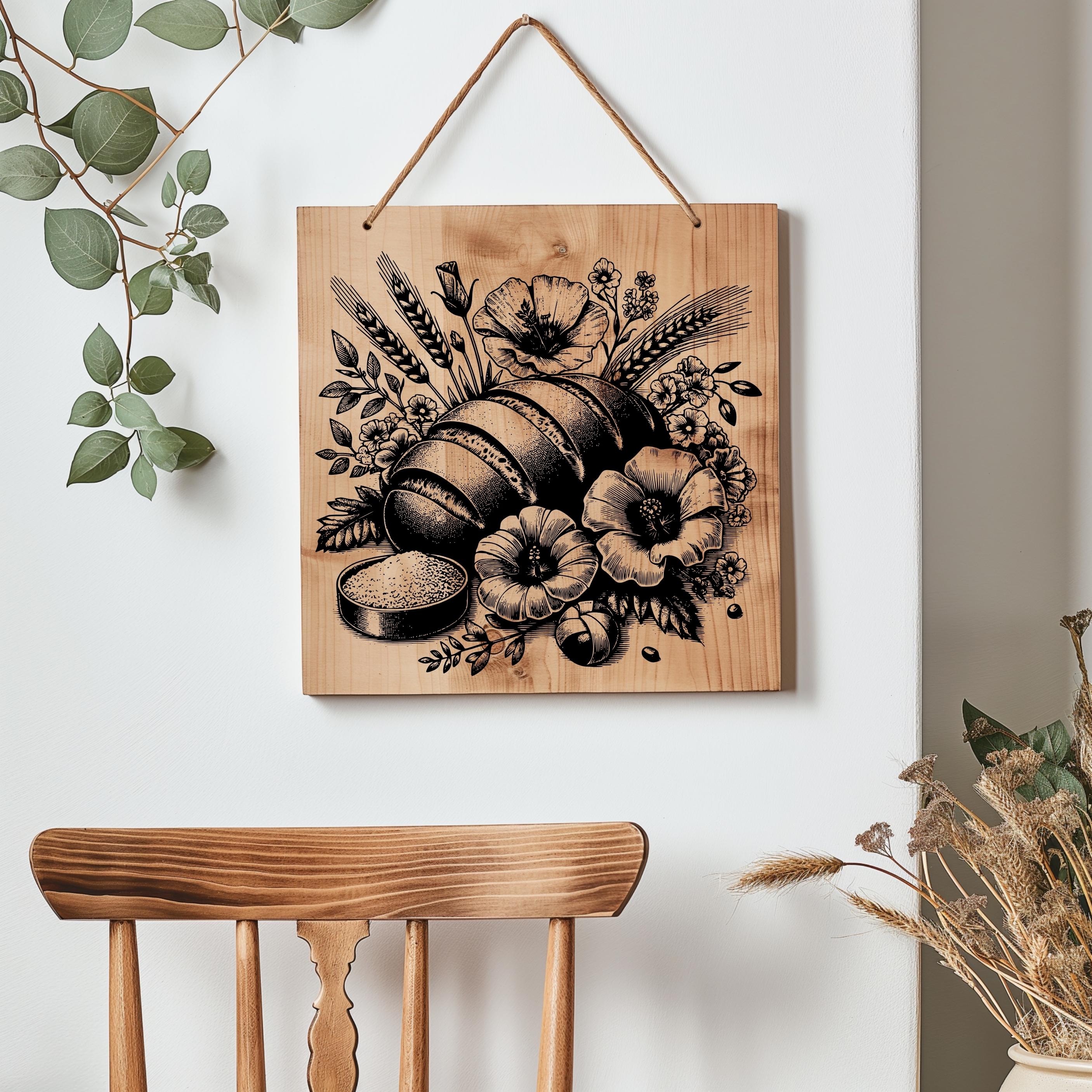 Bread Baking Charcuterie Board SVG, Cottagecore Cutting Board Digital ...