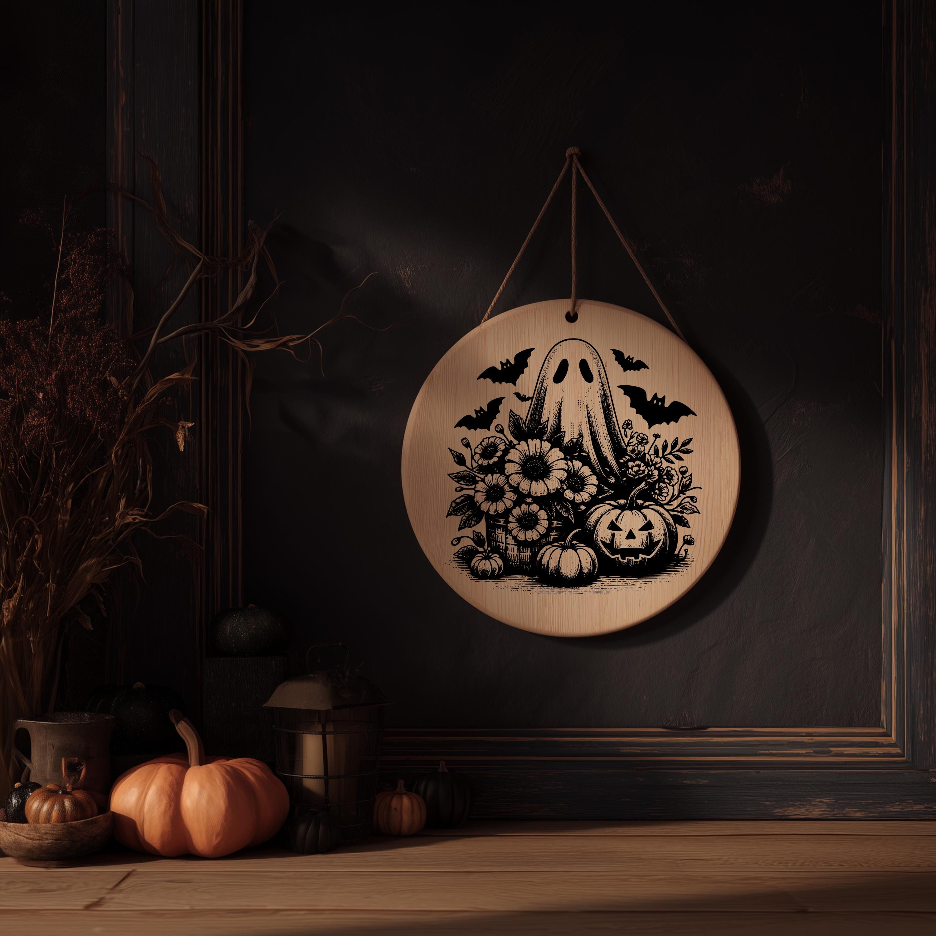 Spooky Ghost Halloween SVG – Laser Engraving File for Charcuterie ...