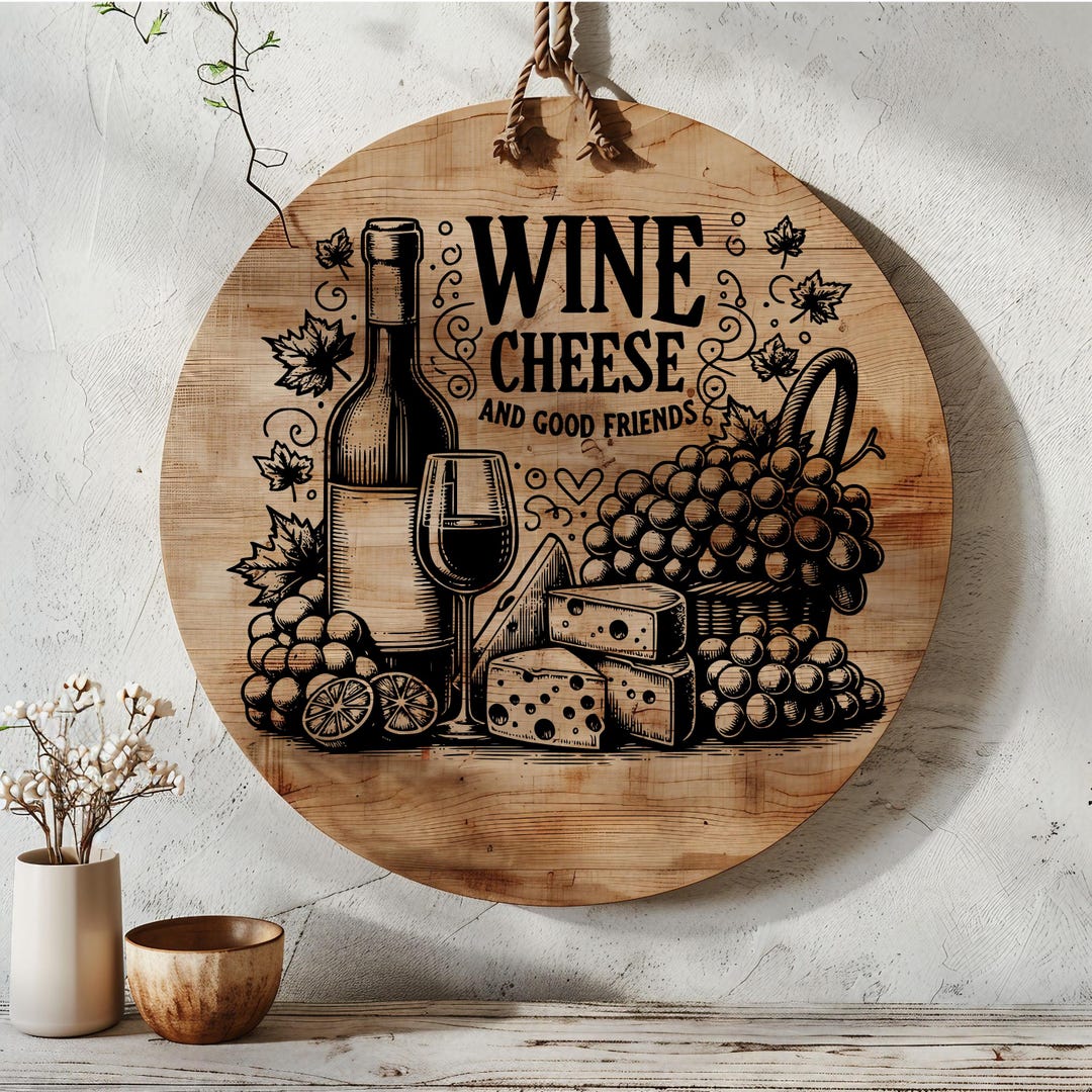 Laser Engraving Files Meal, Wine and Cheese SVG, Charcuterie Board Svg ...