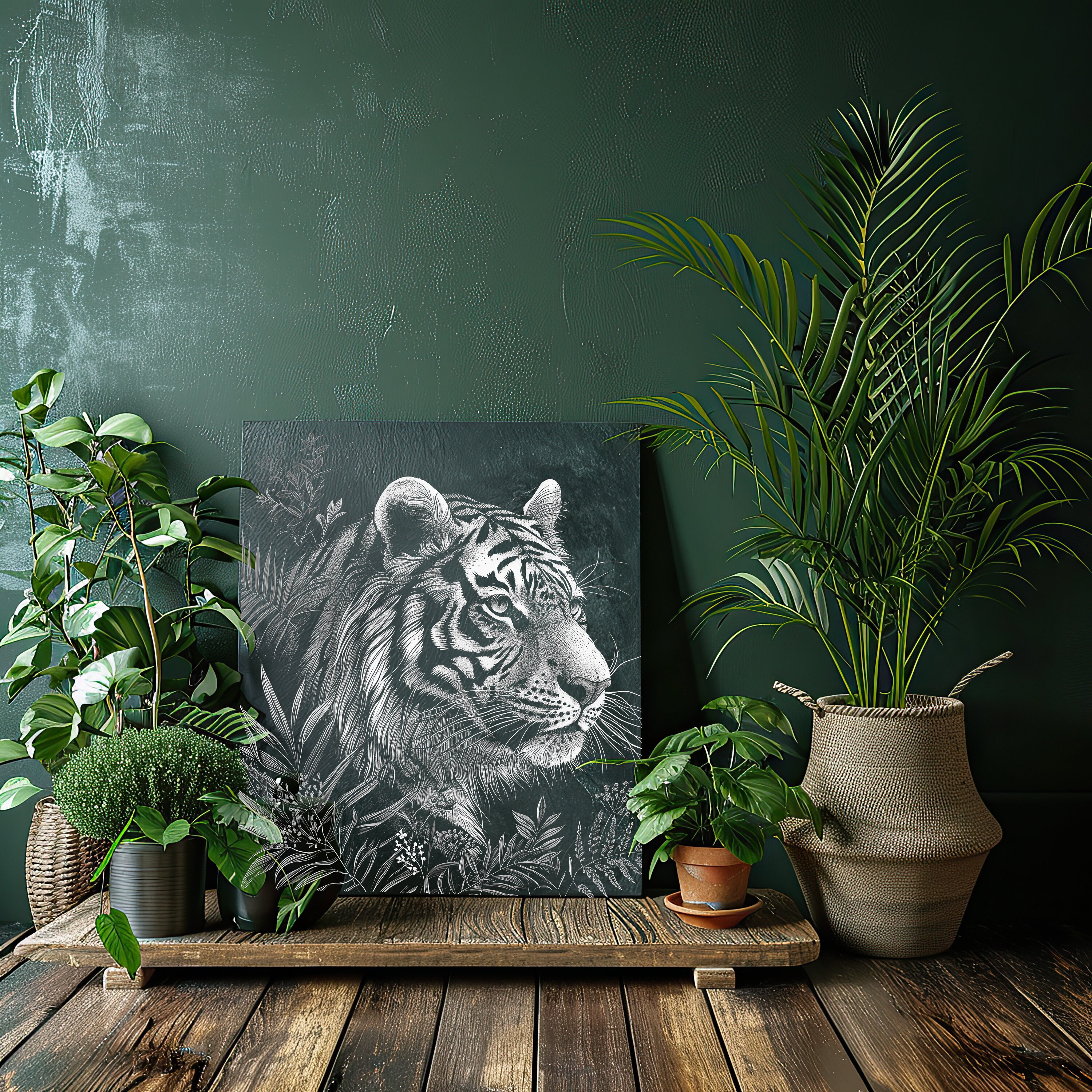 Tiger Laser Engraving File, Slate Laser Cut PNG, Laser Cut Charcuterie ...