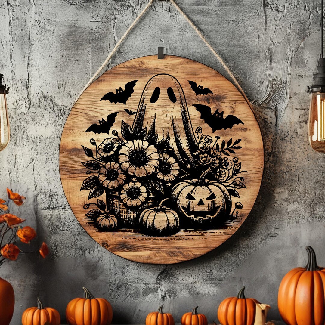 Spooky Ghost Halloween SVG – Laser Engraving File for Charcuterie ...