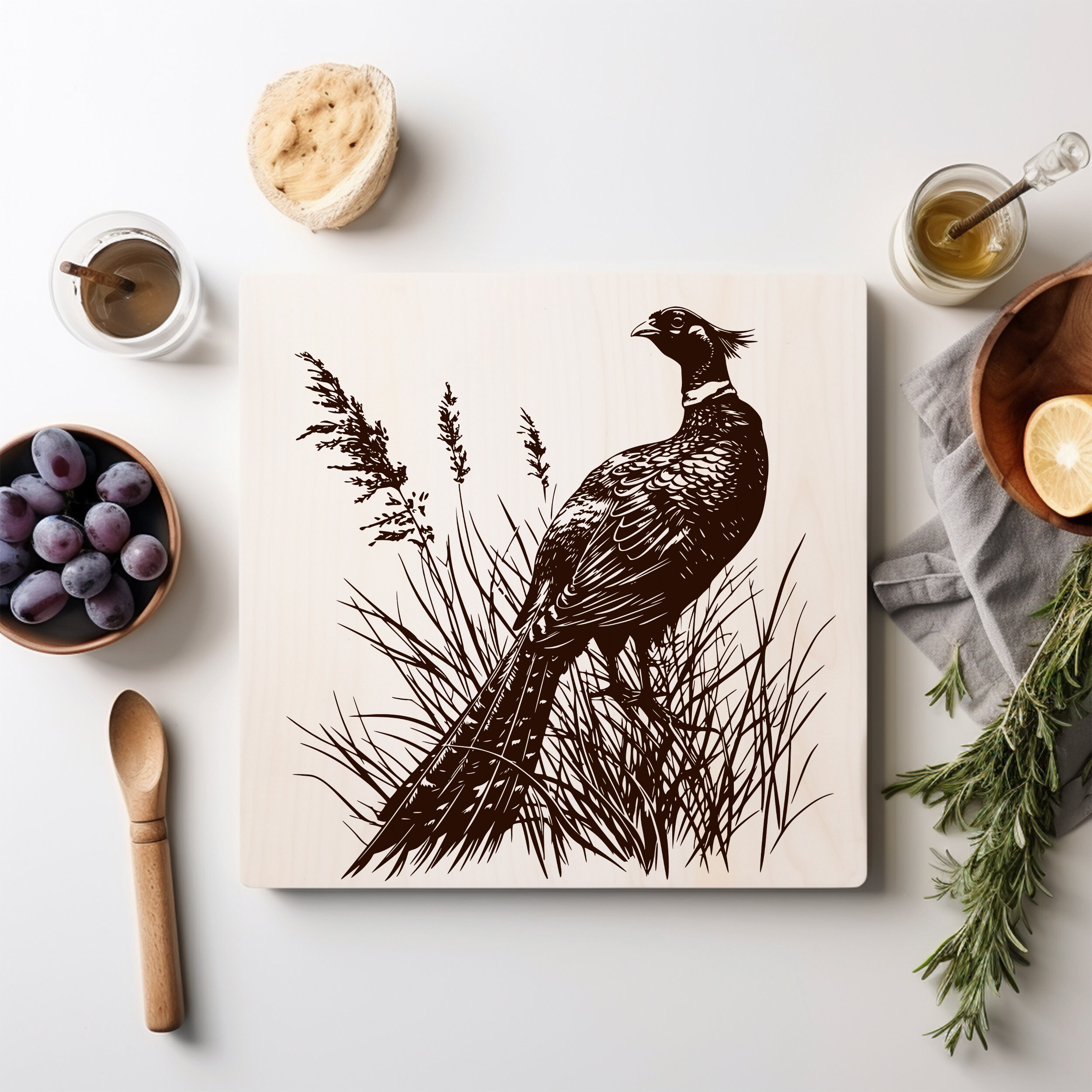 Pheasant Charcuterie Design SVG, Chopping Board PNG, Cutting Board ...