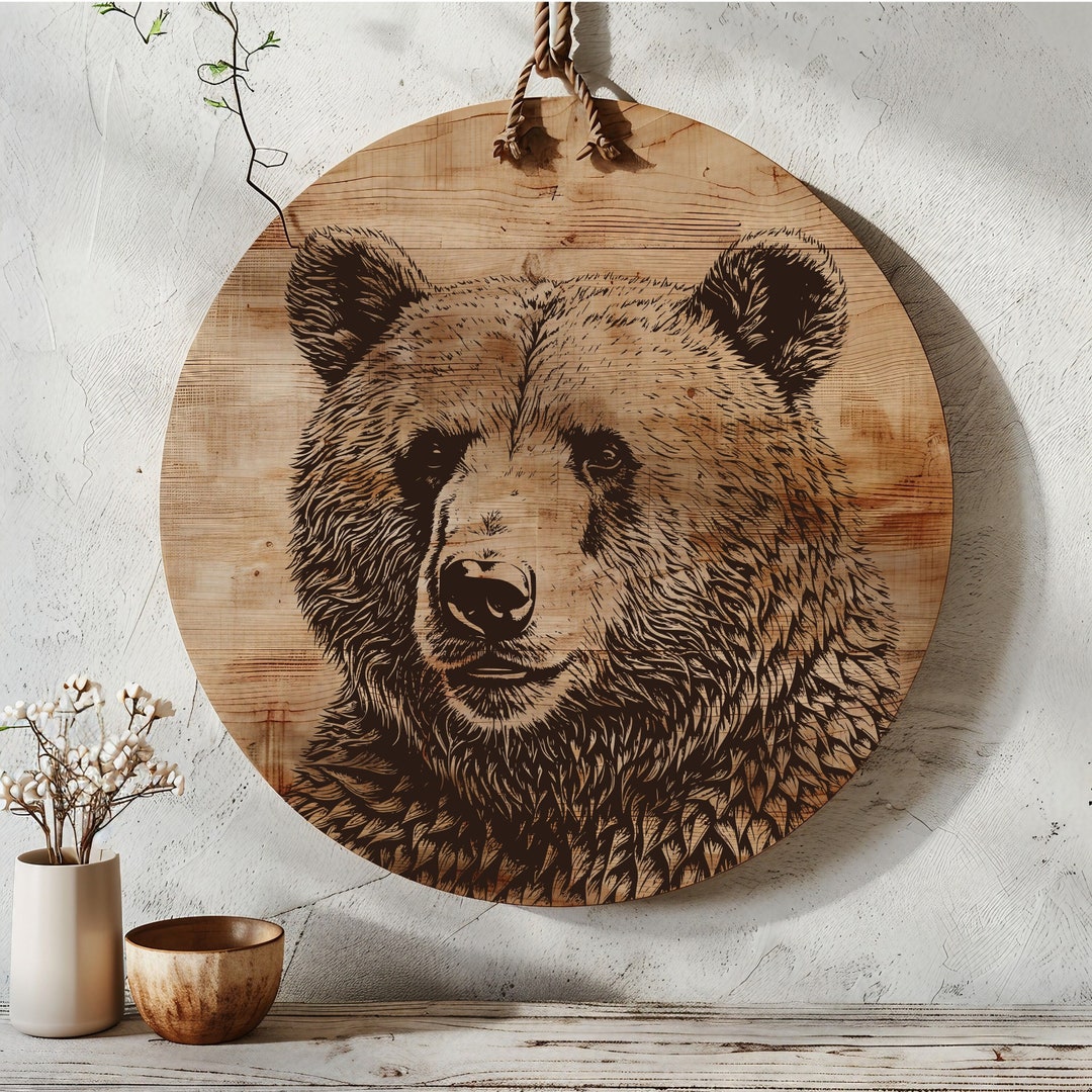 Bear Charcuterie Board SVG, Natural Wildlife Cutting Board Digital File ...
