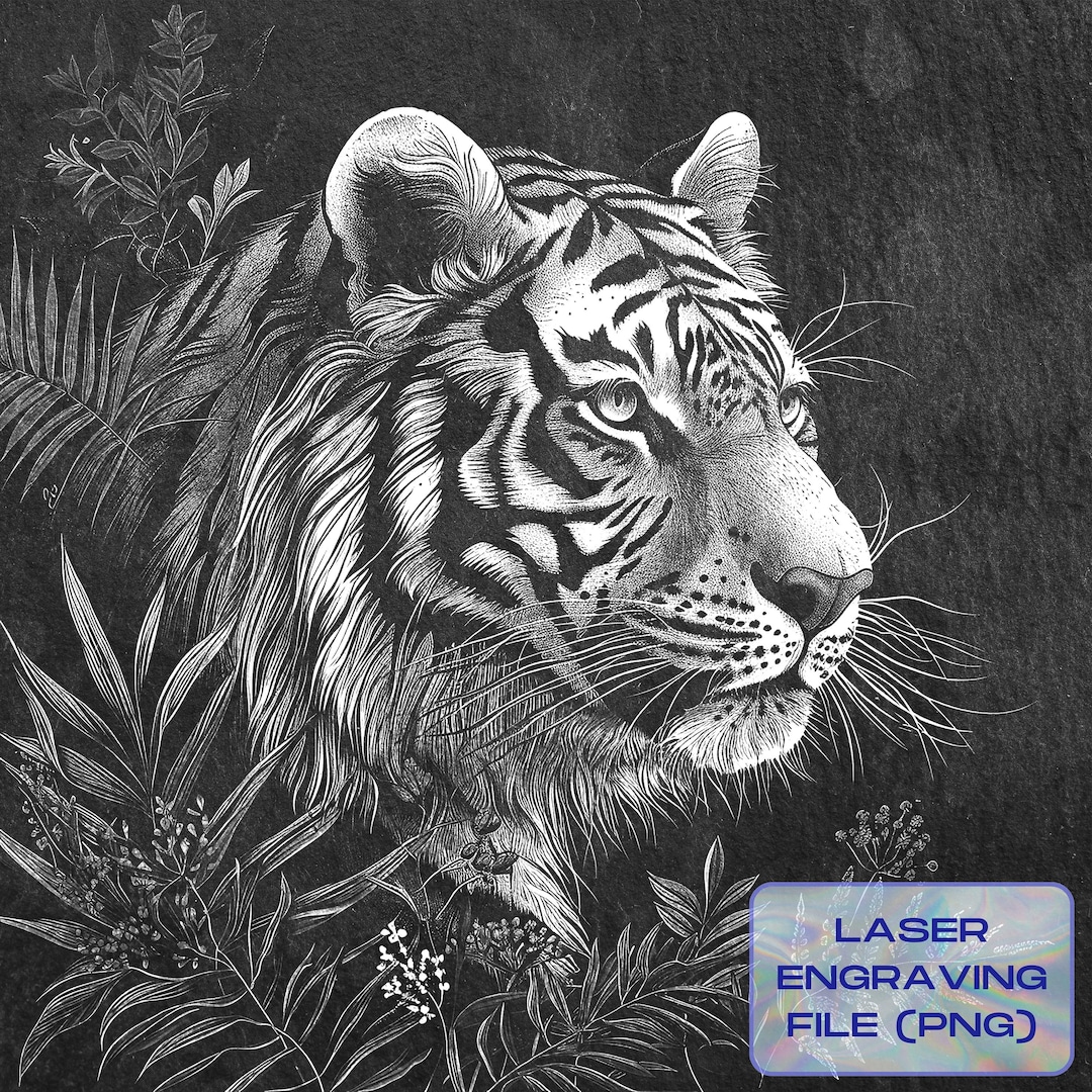 Tiger Laser Engraving File, Slate Laser Cut PNG, Laser Cut Charcuterie ...