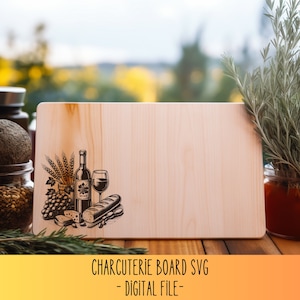 Meal SVG Laser Engraved File, Wine and Cheese Digital File, Cheese ...