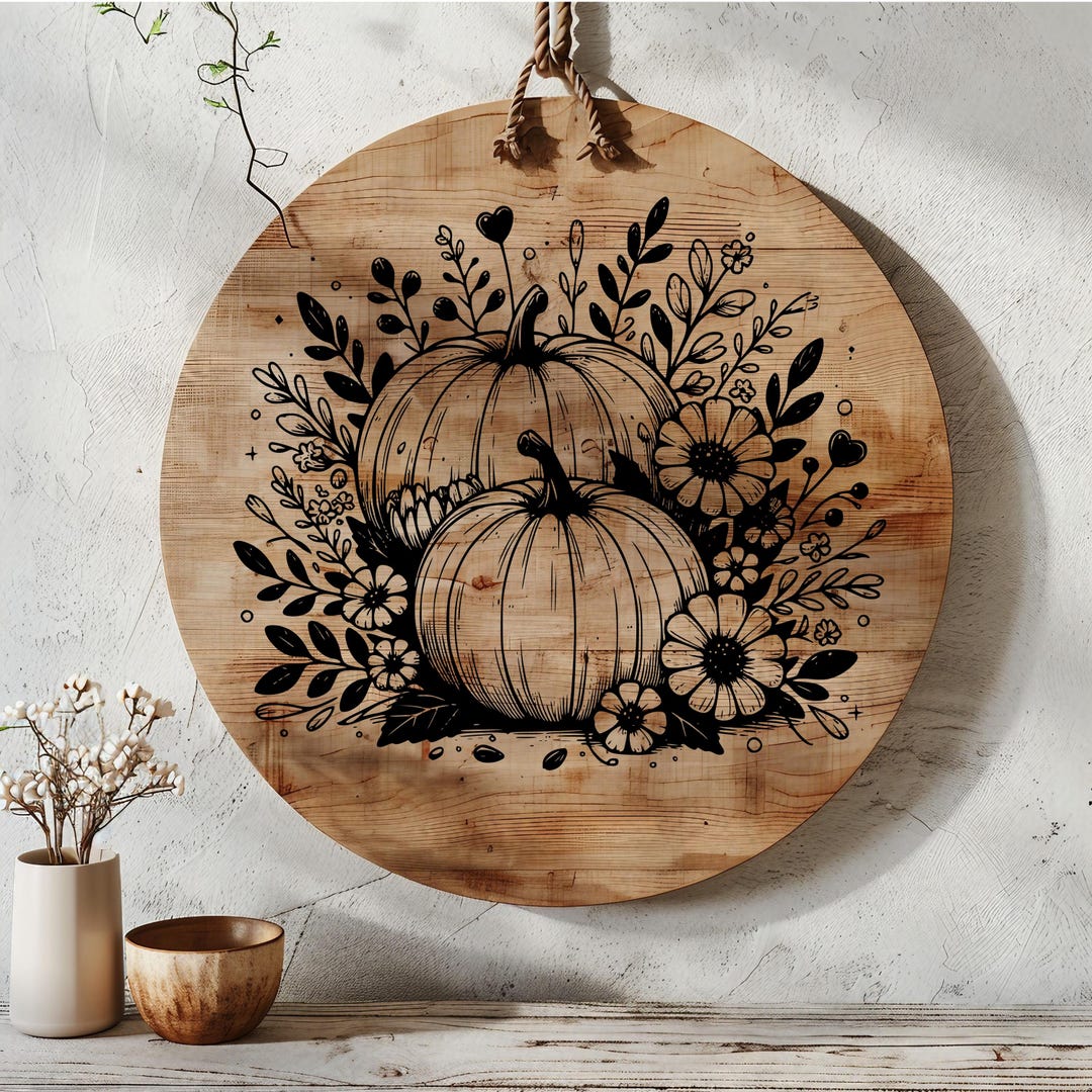 Fall Pumpkin Charcuterie Board SVG, Cottagecore Cutting Board Digital ...