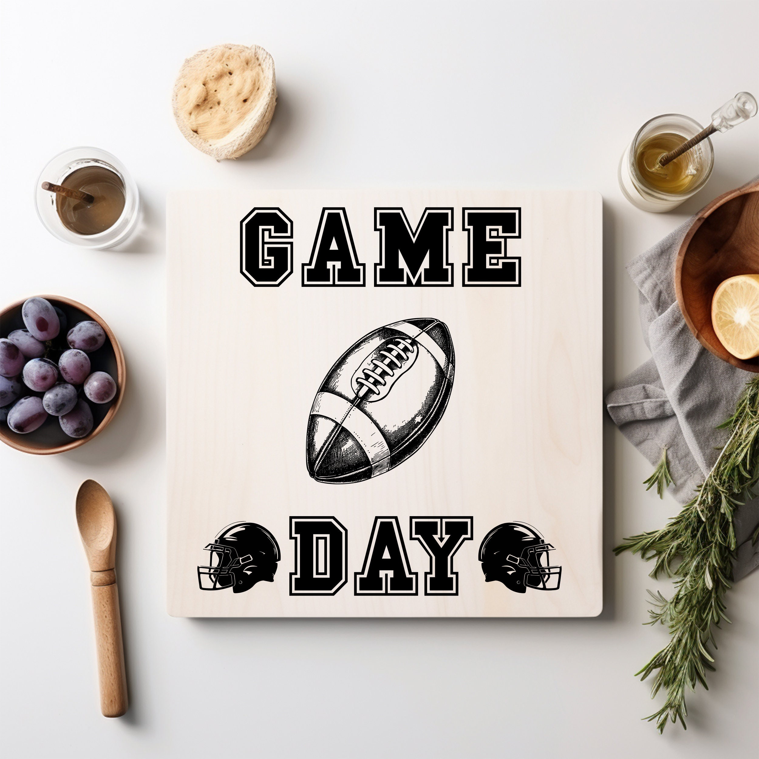 Football Charcuterie Board SVG, Game Day Cutting Board Digital Files ...