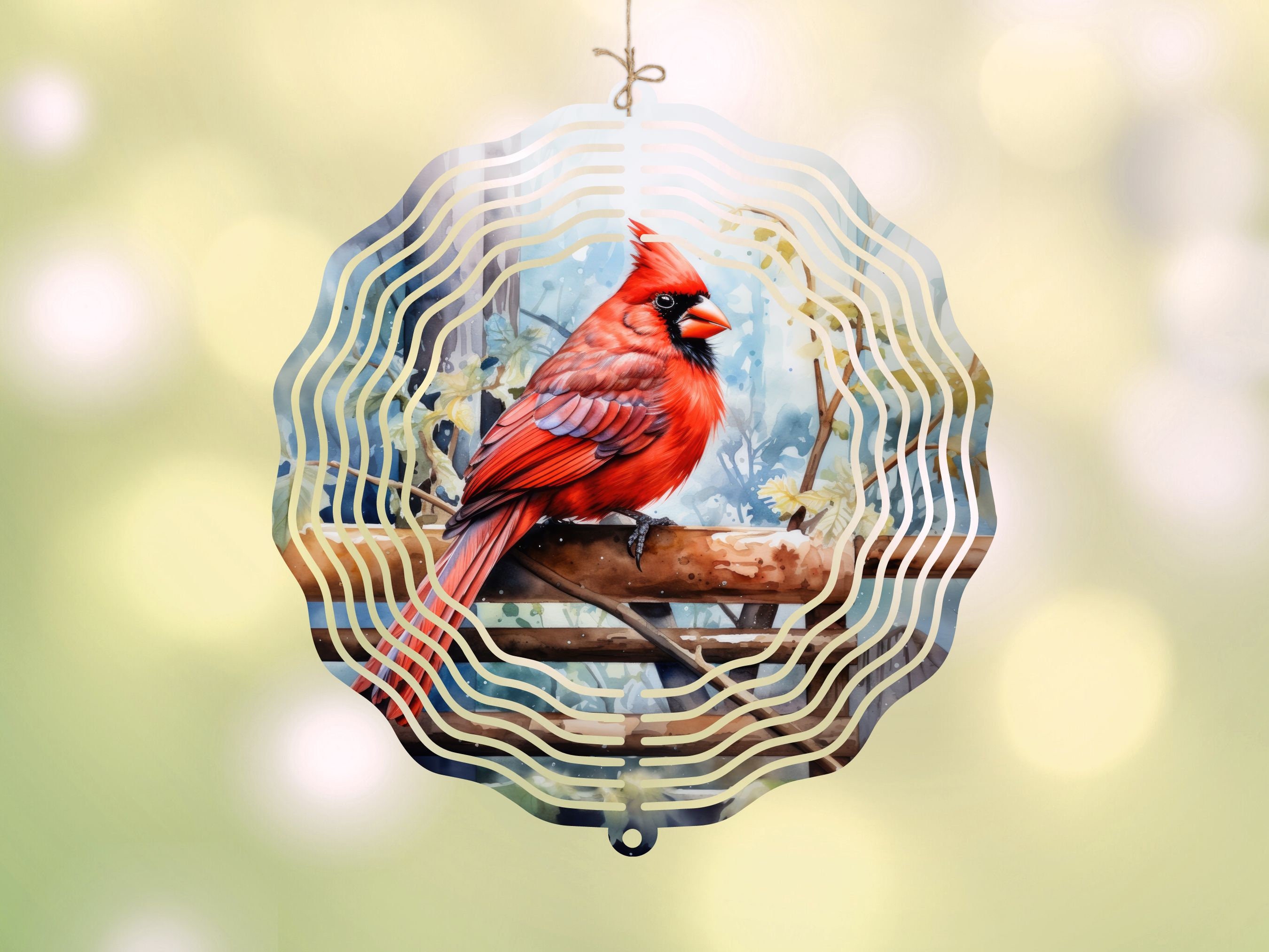 Cardinal Wind Spinner PNG Wind Spinner Watercolor Sublimation Design ...