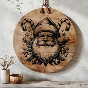Christmas Santa Laser Engraving File, Laser Burn PNG, Laser Cut ...
