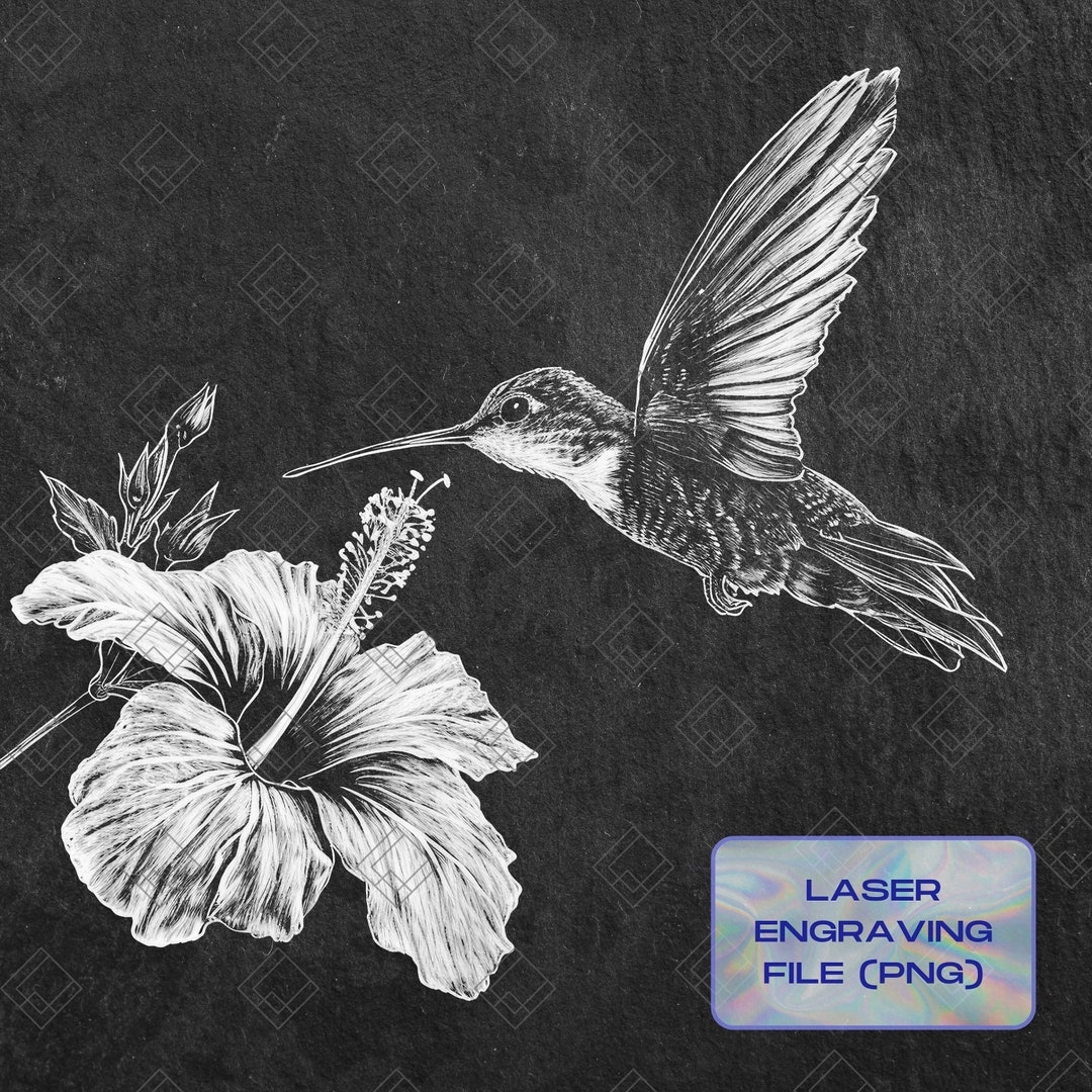 Hummingbird PNG, Laser Engraving File, Slate Laser Cut File, Laser Cut ...