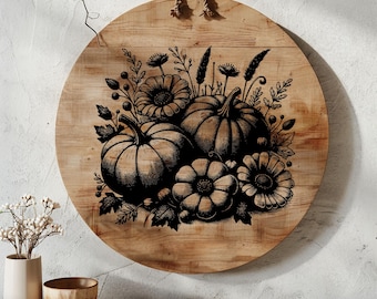 Fall Pumpkin Charcuterie Board SVG, Cottagecore Cutting Board Digital ...