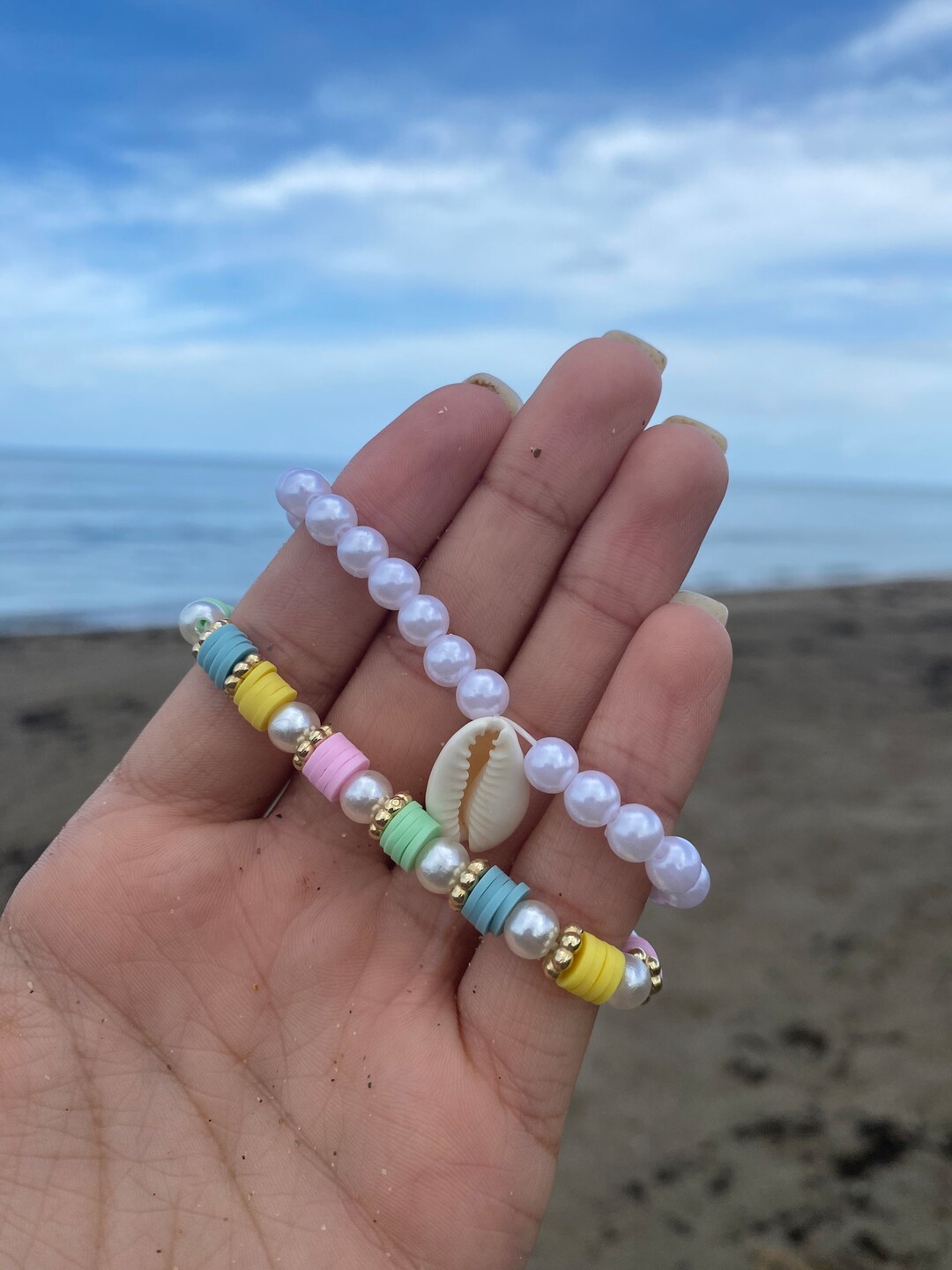 Beach Bracelet Puka Shell Set - Etsy