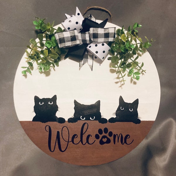 Cat Welcome Sign - Etsy