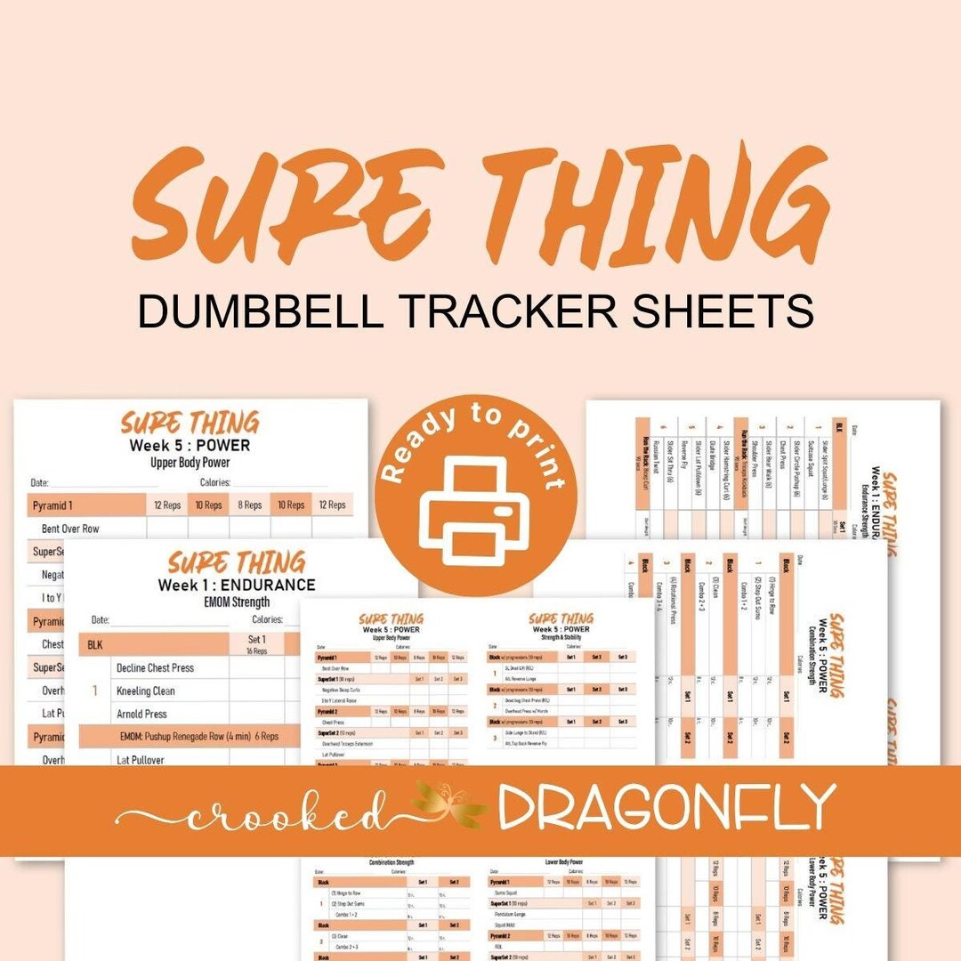 Sure Thing Dumbbell Tracker Sheets - Beachbody Workout - Etsy