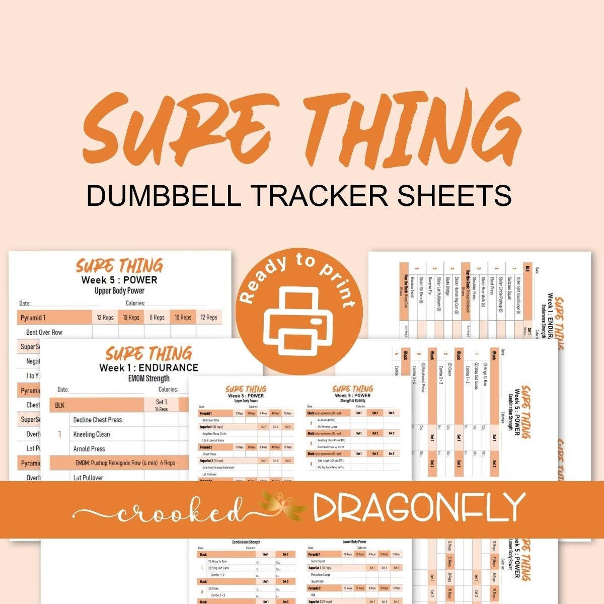 Sure Thing Dumbbell Tracker Sheets - Beachbody Workout - Etsy