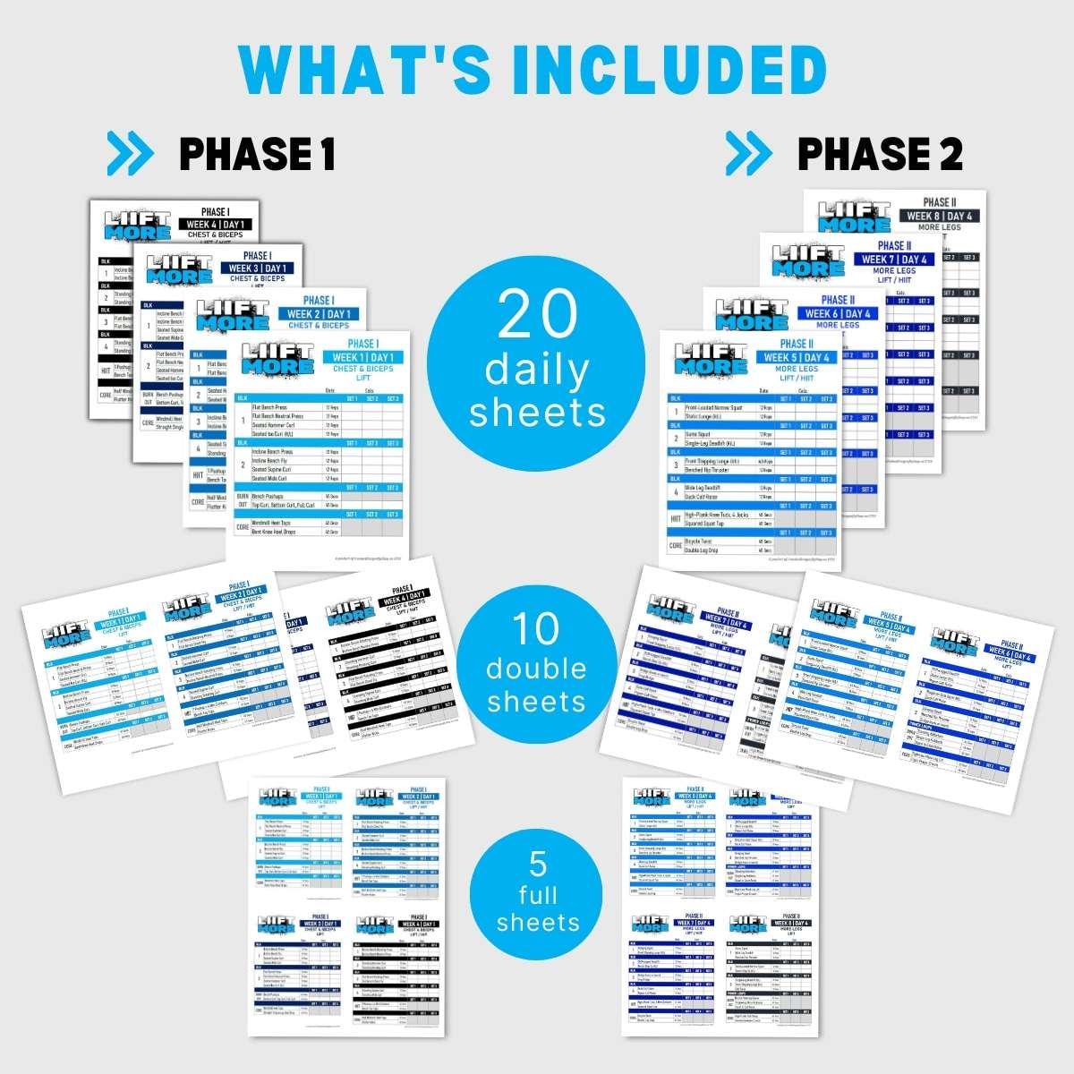 LIIFT More Dumbbell Tracker Sheets | Easy to Track | Beachbody | Bodi ...