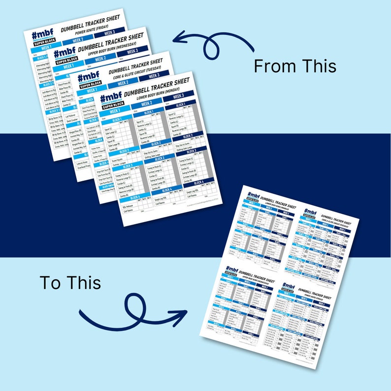 MBF Super Block Dumbbell Tracker Sheets | Beachbody | Bodi | Digital ...
