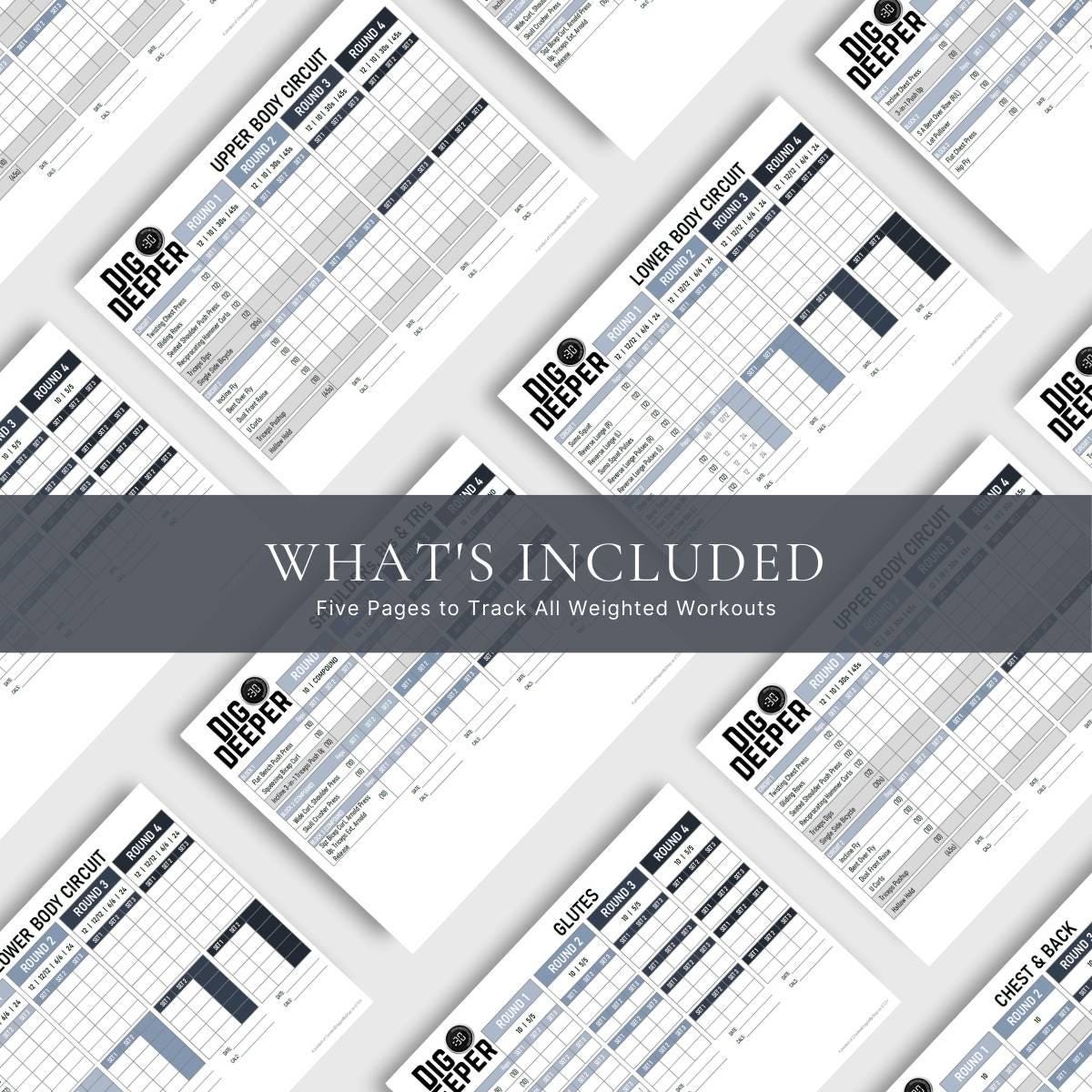 Dig Deeper 30 Dumbbell Tracker Sheets | Beachbody | Bodi | Digital ...