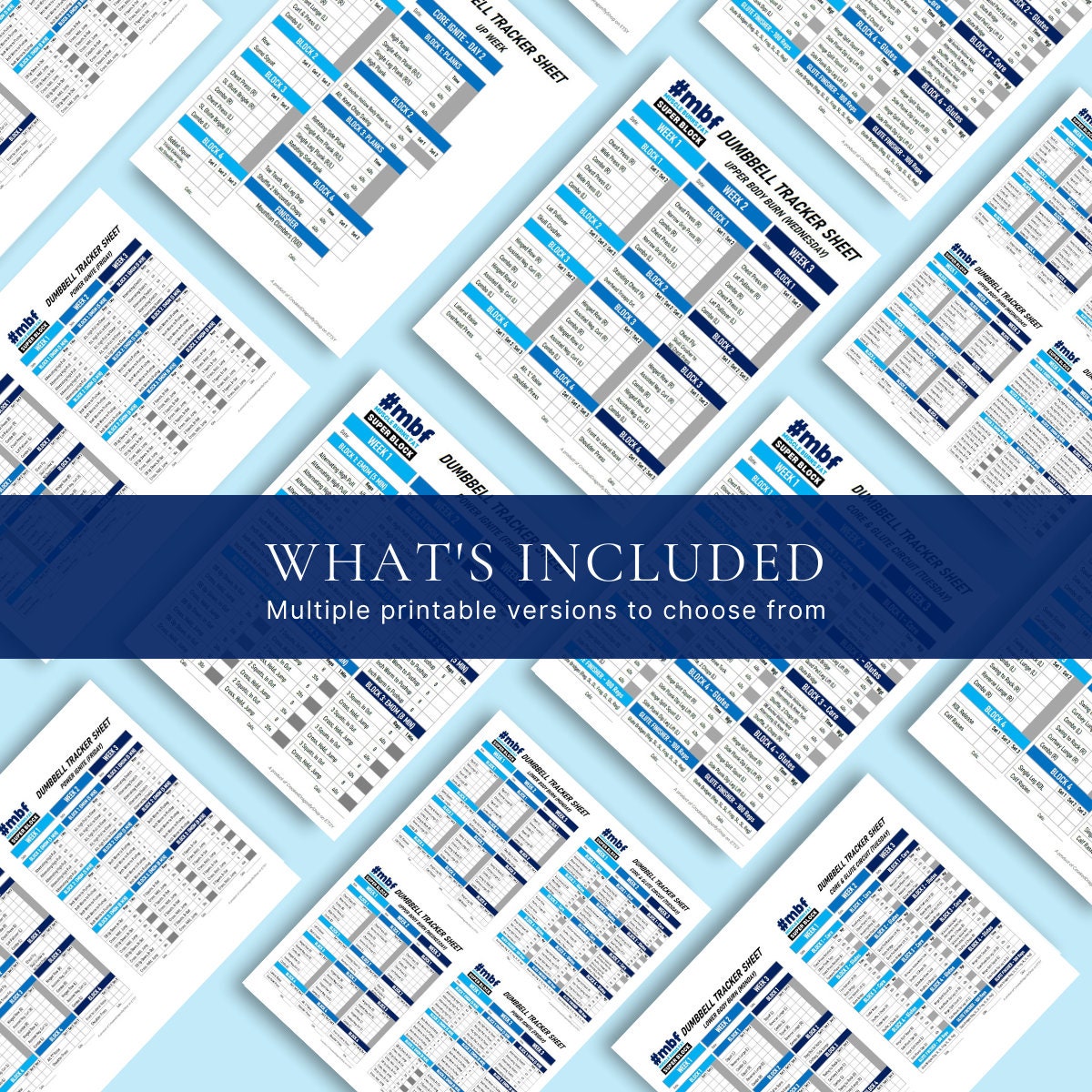 MBF Super Block Dumbbell Tracker Sheets | Beachbody | Bodi | Digital ...
