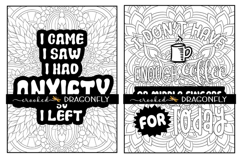 Snarky Sarcastic Adult Coloring Pages Printable Pages Digital Download ...