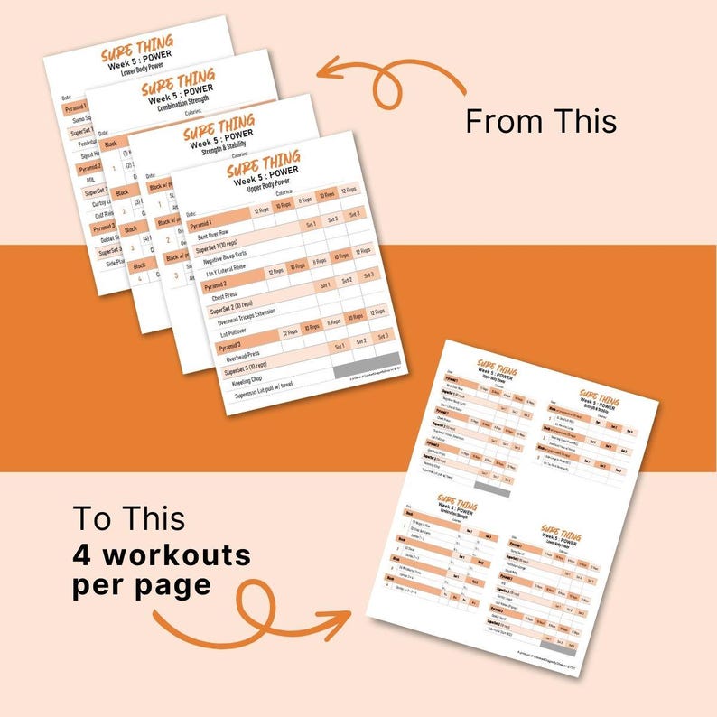Sure Thing Dumbbell Tracker Sheets - Beachbody Workout - Etsy