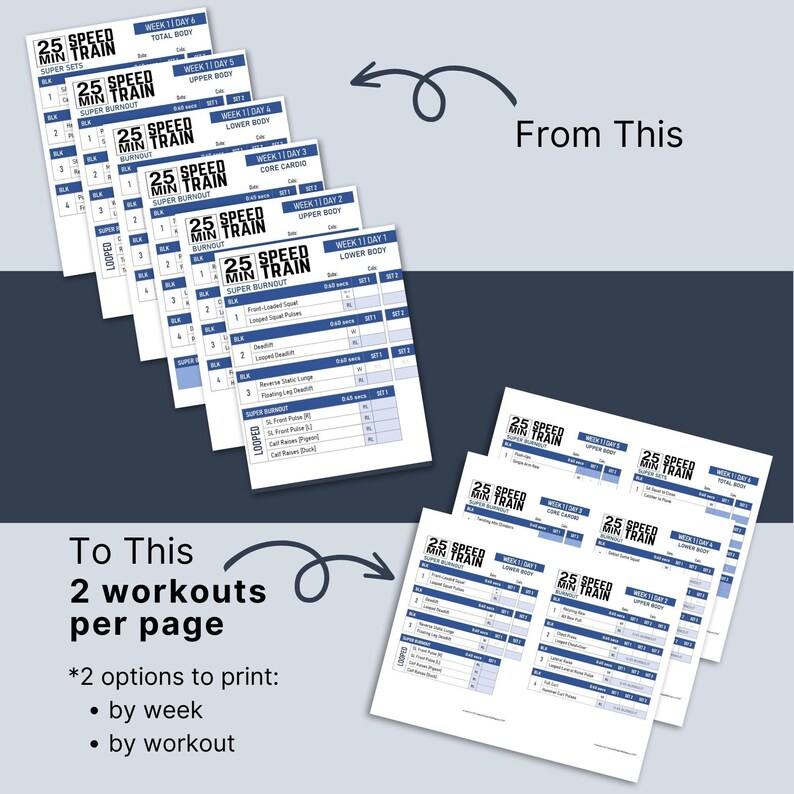 25 Minute Speed Train Dumbbell Tracker Sheets | Beachbody | Bodi ...