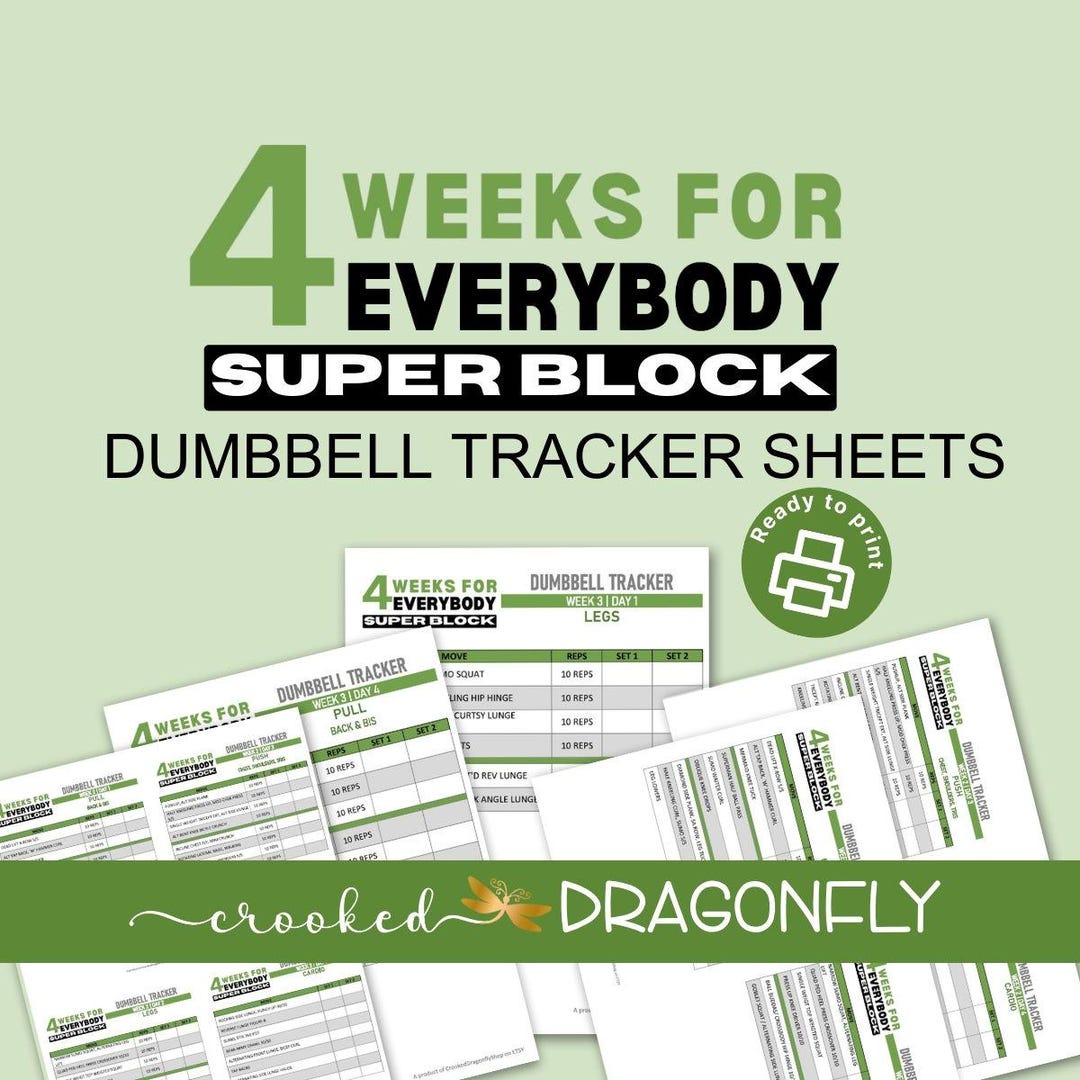 4 Weeks for Everybody Super Block Dumbbell Tracker | 4E4E Super Block ...
