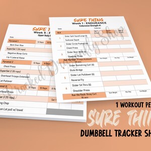 Sure Thing Dumbbell Tracker Sheets Beachbody Workout - Etsy