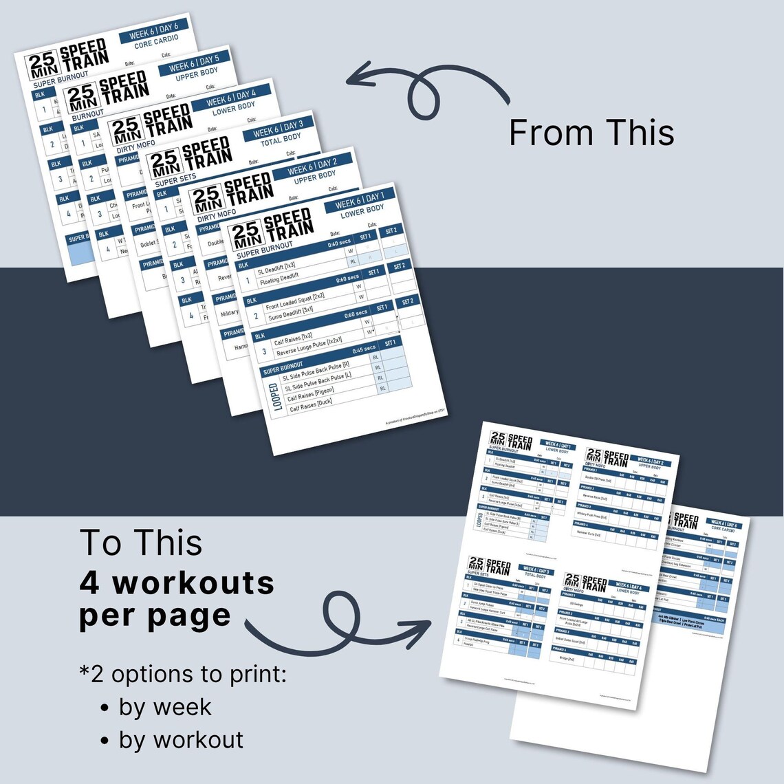 25 Minute Speed Train Dumbbell Tracker Sheets | Beachbody | Bodi ...