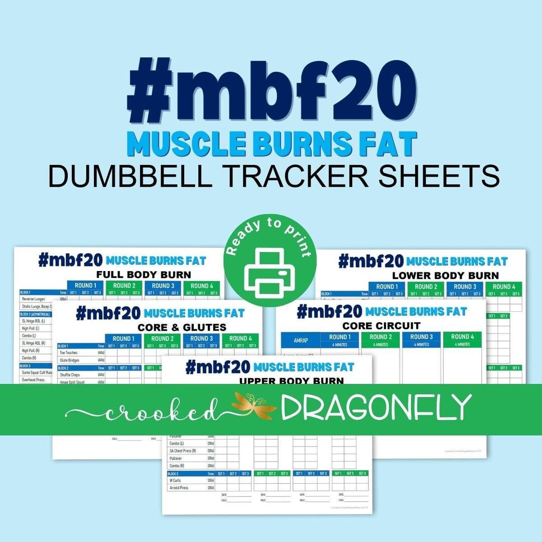 MBF20 Dumbbell Tracker Sheets | Beachbody | Bodi | Digital Download - Etsy