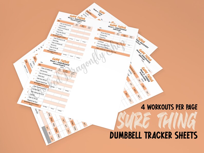 Sure Thing Dumbbell Tracker Sheets Beachbody Workout - Etsy