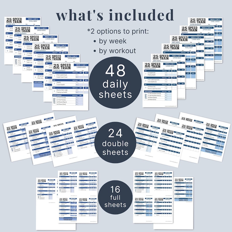 25 Minute Speed Train Dumbbell Tracker Sheets | Beachbody | Bodi ...