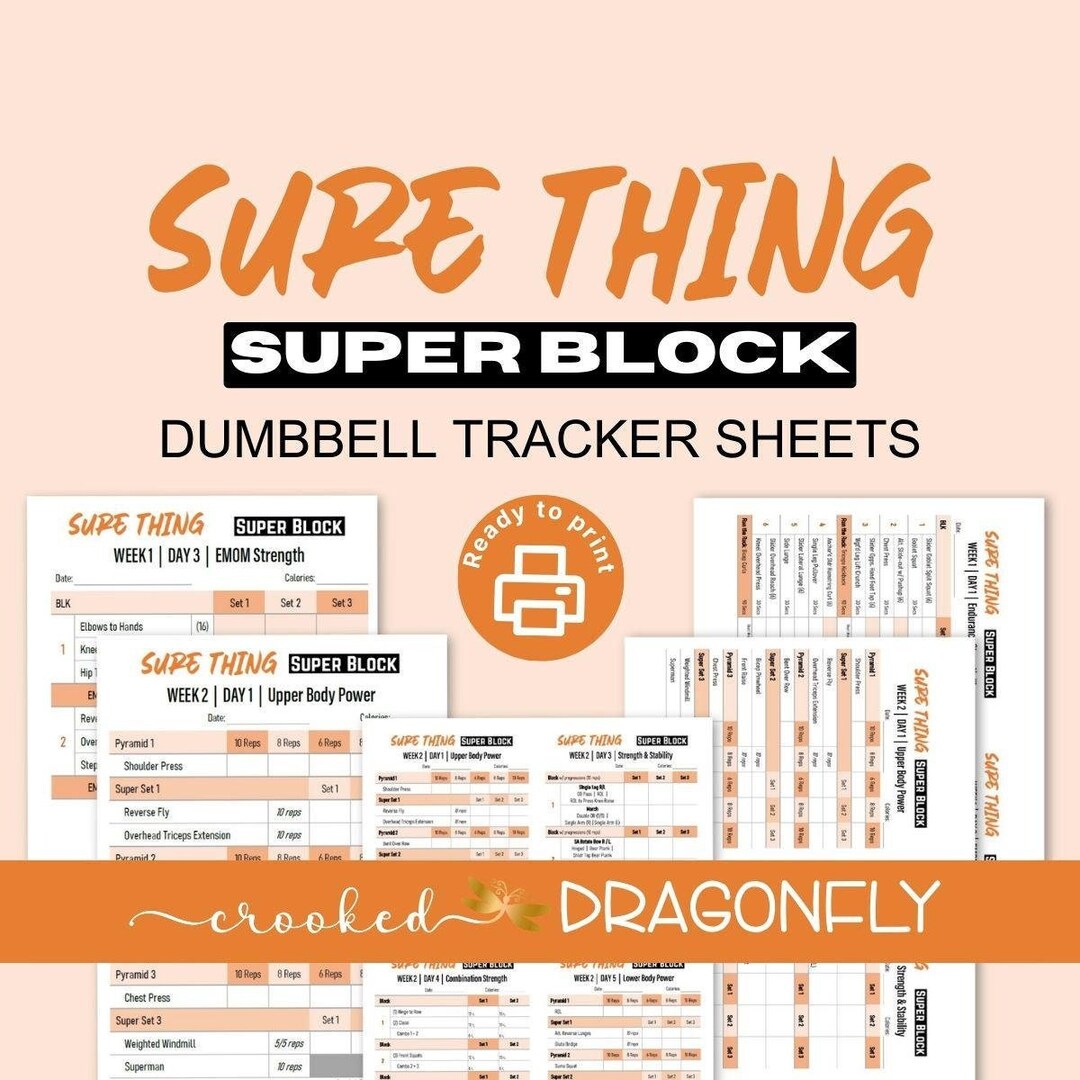 Sure Thing Super Block Dumbbell Tracker Sheets - Beachbody Workout ...