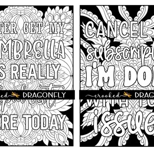 Snarky Sarcastic Adult Coloring Pages | Printable Pages | Digital ...