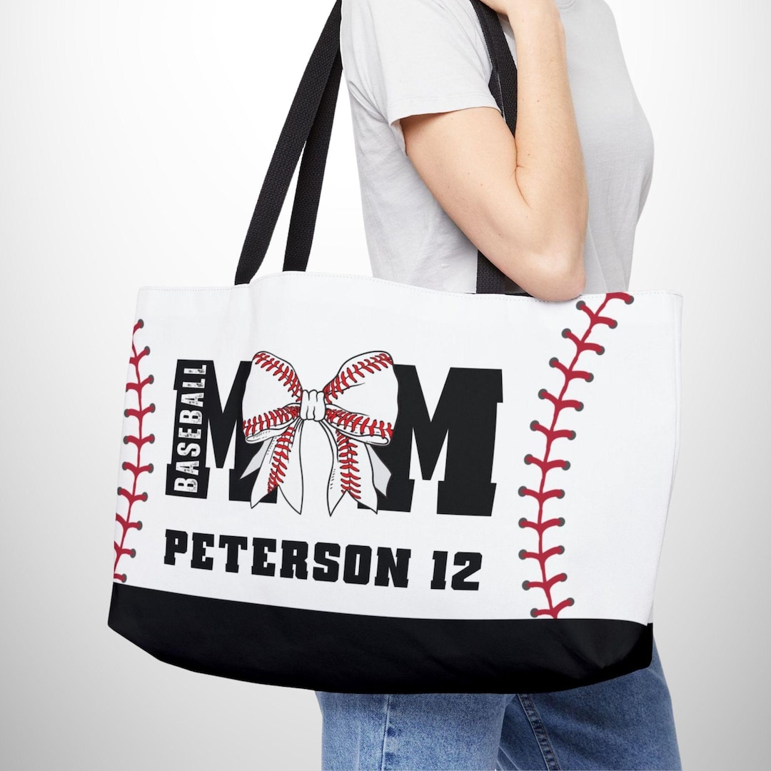 Personalized Baseball Mom Bag | Custom Name and Number Bag | Baseball ...