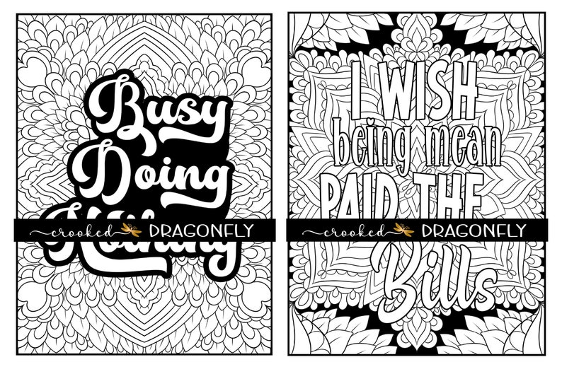Snarky Sarcastic Adult Coloring Pages Printable Pages Digital Download ...