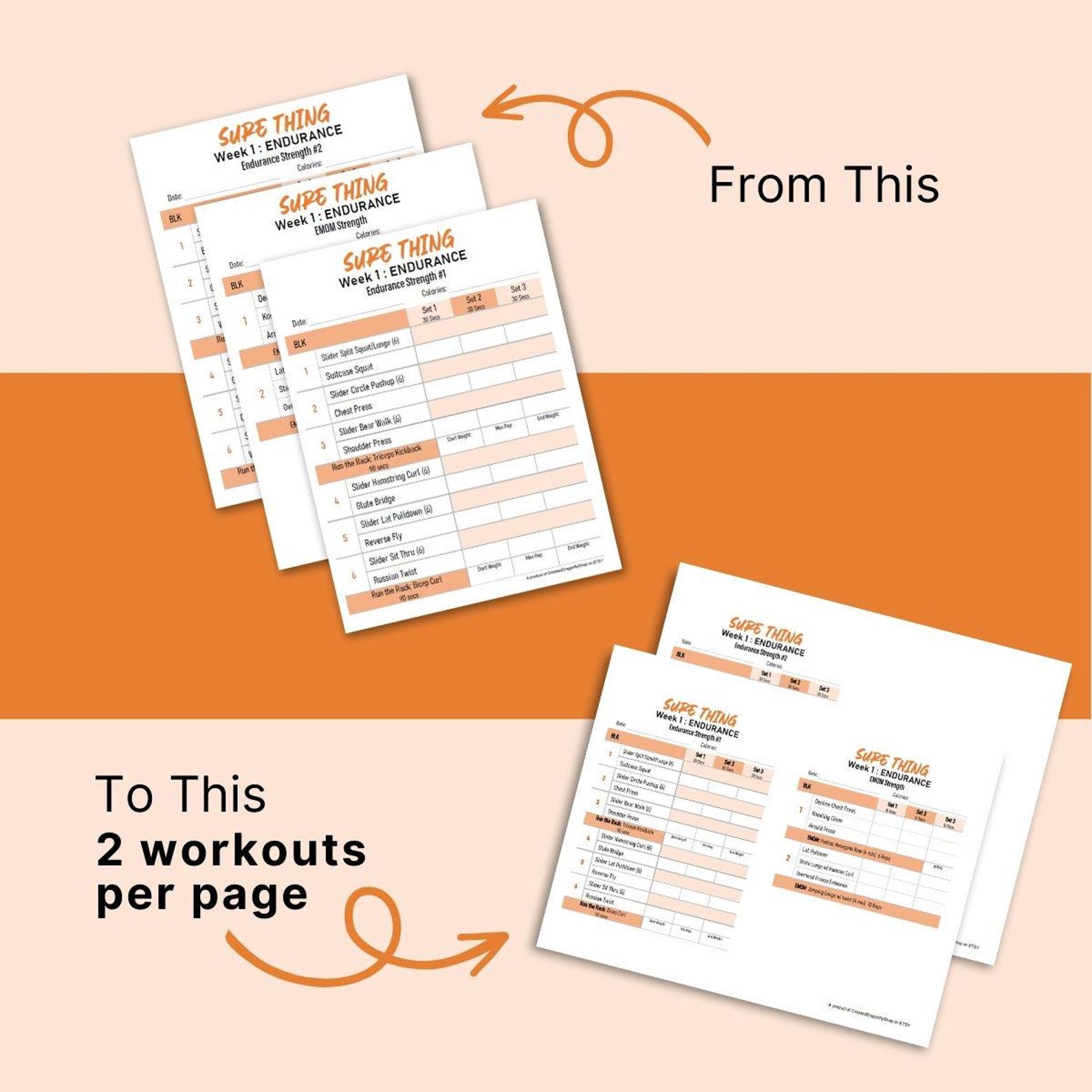 Sure Thing Dumbbell Tracker Sheets - Beachbody Workout - Etsy