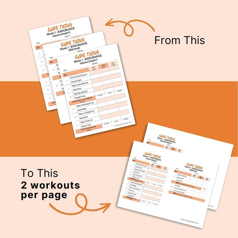 Sure Thing Dumbbell Tracker Sheets - Beachbody Workout - Etsy