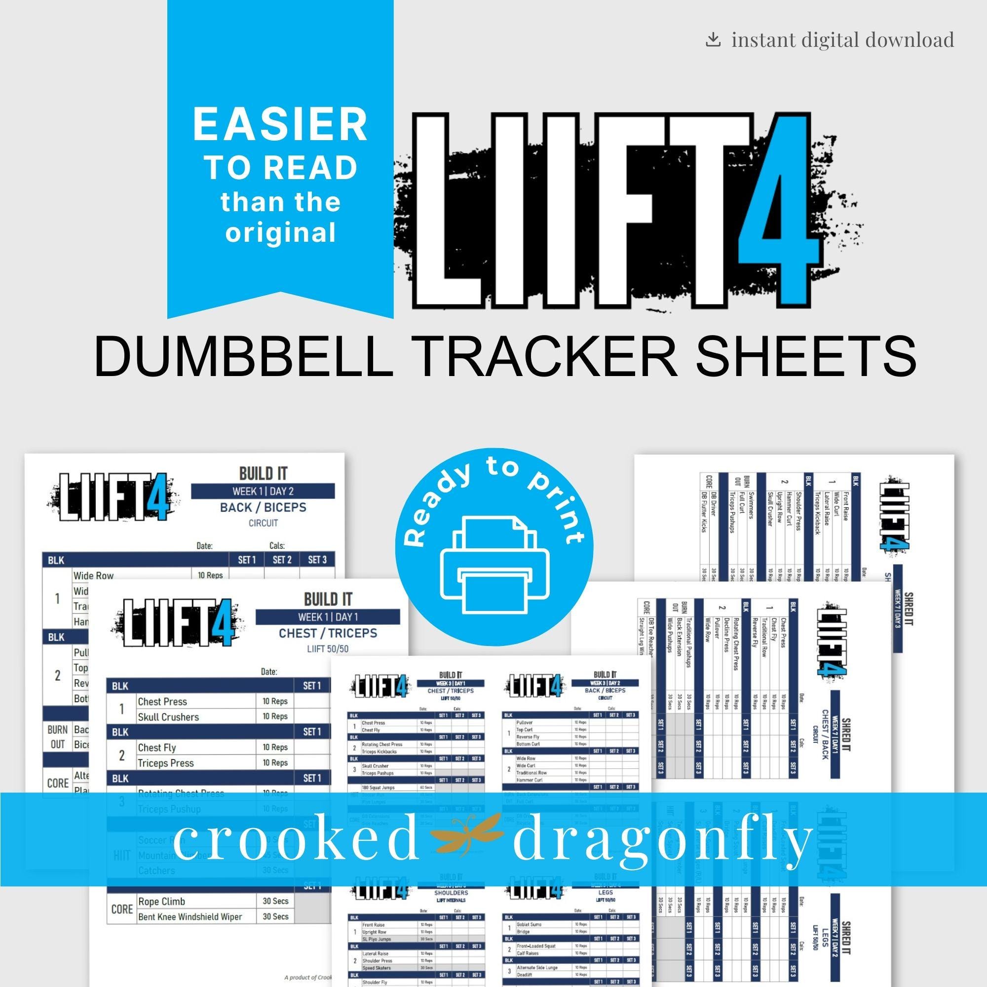 LIIFT4 Dumbbell Tracker Sheets | Easy to Track | Beachbody | Bodi ...