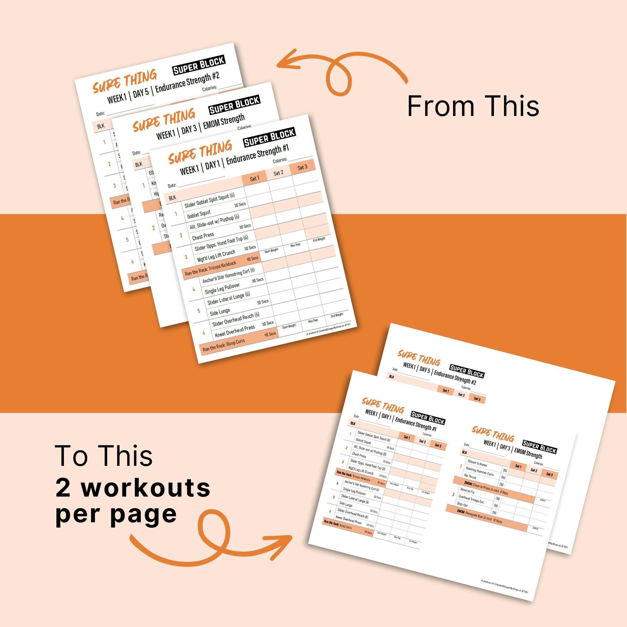 Sure Thing Super Block Dumbbell Tracker Sheets - Beachbody Workout ...